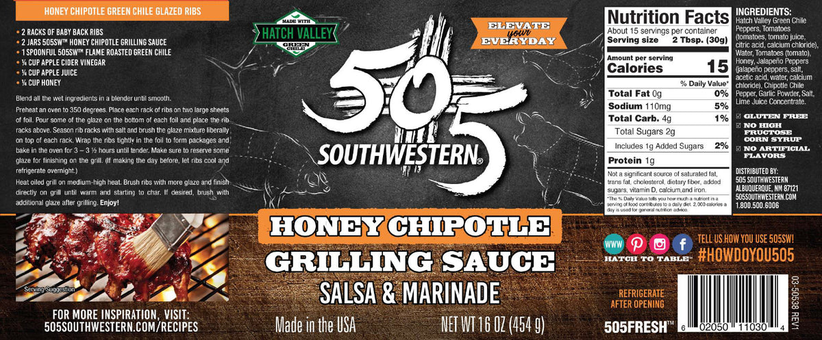 505SW™ Honey Chipotle Grilling Sauce 16OZ - 6 Pack Case – 505 Southwestern